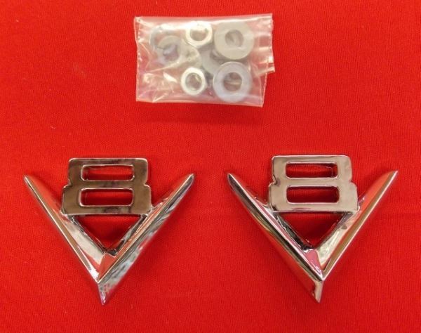 1BA-16237-PR 1951 1952 1953 Ford V8 Fender Badge Emblem
