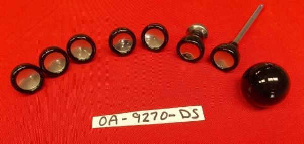 0A-9270-DS 1950 Ford Black Instrument Panel Dash Knob Kit
