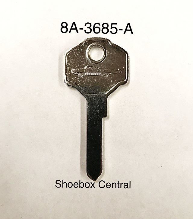 8A-3685-A 1949 1950 ford door and ignition key blank
