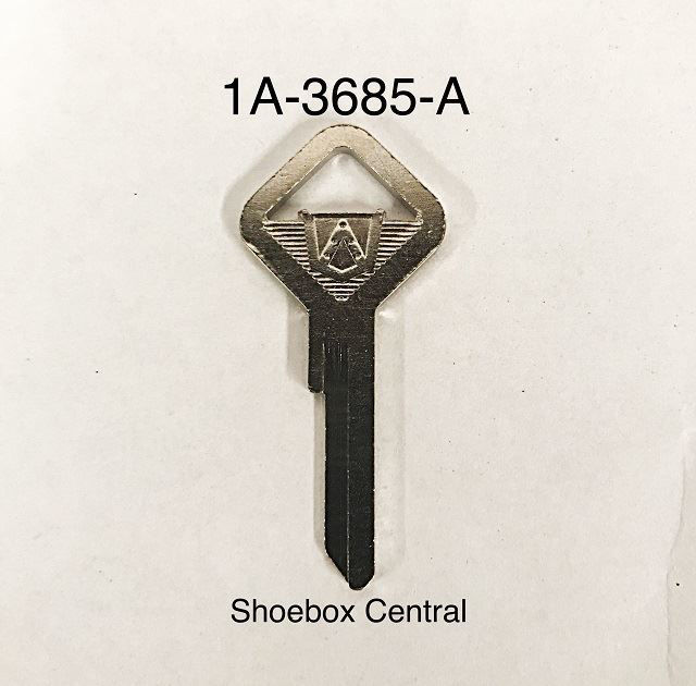 1A-3685-A 1951 Ford Door and Ignition Key Blank